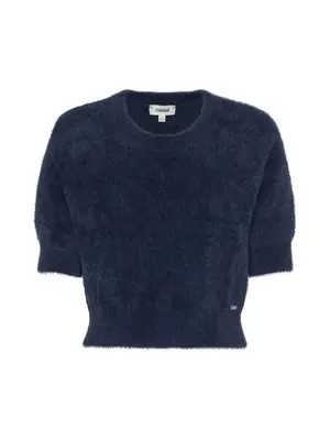 L'Agence Guinevere Cropped Sweater - Midnight
