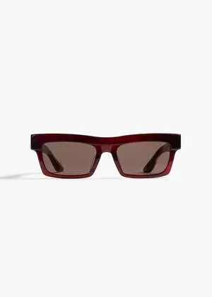 Khaite X Oliver Peoples 1985c Sunglasses - Bordeaux Bark / Brown