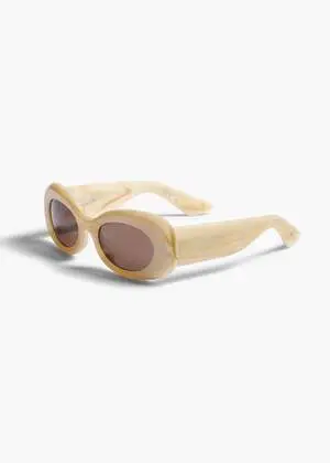 Khaite X Oliver Peoples 1992c Sunglasses - Beige Silk / Brown