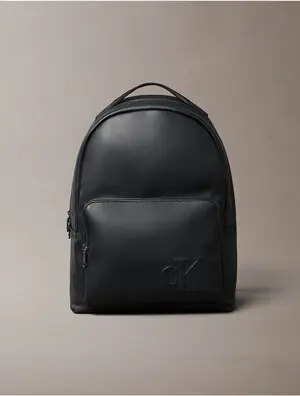 Calvin Klein Embossed Monogram Backpack - Black