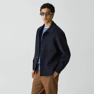 Theory Overshirt In Double-face Wool-cashmere - Baltic
