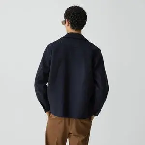 Theory Overshirt In Double-face Wool-cashmere - Baltic