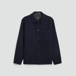 Theory Overshirt In Double-face Wool-cashmere - Baltic