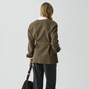 Theory Cardigan Jacket In Plaid Wool-cashmere