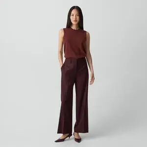 Theory Classic Straight Leg Flannel Pant - Merlot