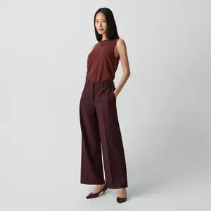 Theory Classic Straight Leg Flannel Pant - Merlot