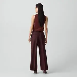 Theory Classic Straight Leg Flannel Pant - Merlot