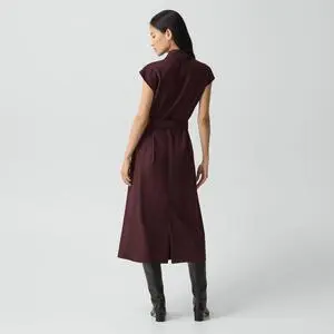 princess polly baby blue dress Theory Burgundy Cadrian Polymembrane Plisse Sateen Burgundy Dress 2 595 main image 1