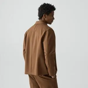 Theory Chore Coat In Knit Twill - Cafe