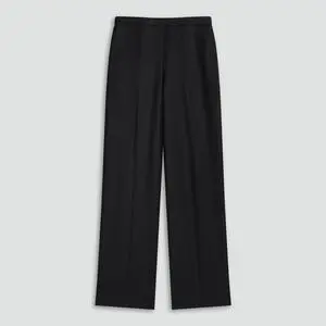 Theory Wide-leg Pull-on Flannel Pant - Black