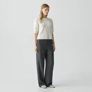 Theory Wide-leg Marled Flannel Pant
