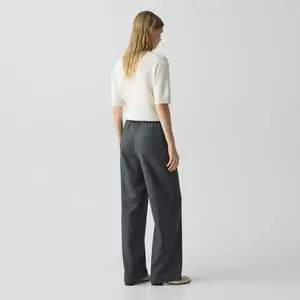 Theory Wide-leg Marled Flannel Pant