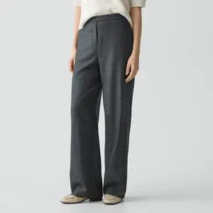 Theory Wide-leg Marled Flannel Pant