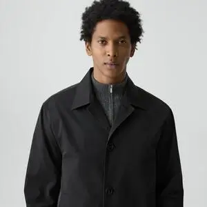 Theory Shirt Collar Jacket In Compact Twill