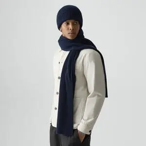 Theory Cashmere Ribbed Beanie Baltic