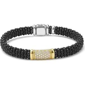 Lagos Ceramic Diamond Bracelet - Black Ceramic