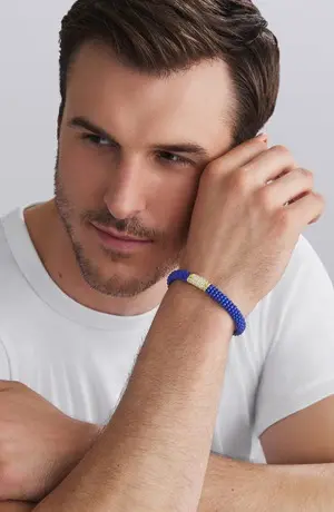Lagos Two-tone Diamond Bracelet - Blue Ceramic