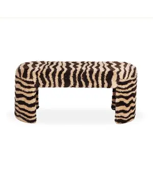 TOV FURNITURE Zebra Striped Tufted Bench
