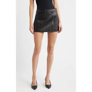 FRAME The Belted Leather Miniskirt
