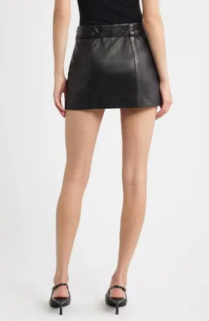 FRAME The Belted Leather Miniskirt