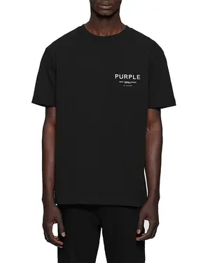 PURPLE BRAND Jersey Graphic Logo Tee - Black