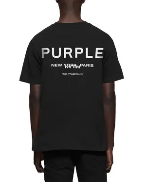 PURPLE BRAND Jersey Graphic Logo Tee - Black