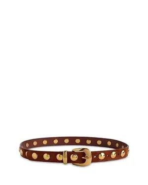 Madewell Studded Western Leather Belt - Soft Mahogany