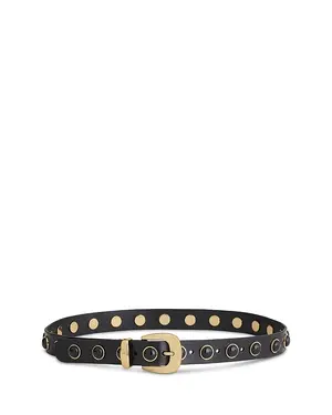 Madewell Cabochon Studded Leather Western Belt - True Black Multi