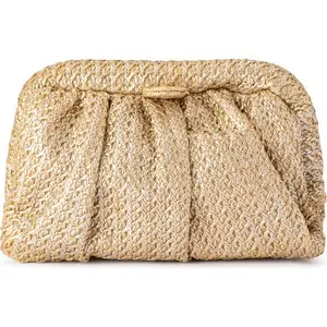 OLGA BERG Stevie Pleated Woven Clutch