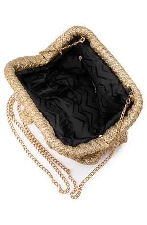 OLGA BERG Stevie Pleated Woven Clutch