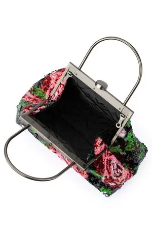 OLGA BERG Audrey Sequin Top Handle Bag