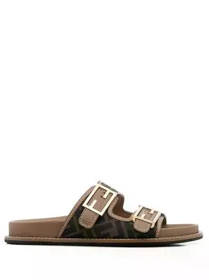 Fendi Logo-print Leather Sandals