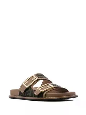 Fendi Logo-print Leather Sandals