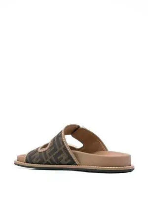 Fendi Logo-print Leather Sandals