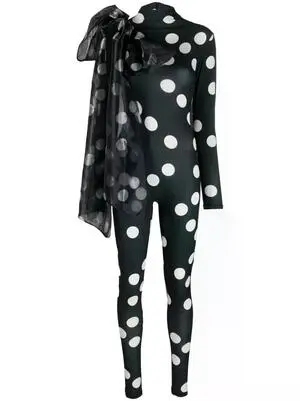 ATU BODY COUTURE Polka-dot Jumpsuit - Black