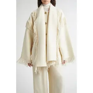 TOTEME Double Face Wool Blend Scarf Jacket - Winter White