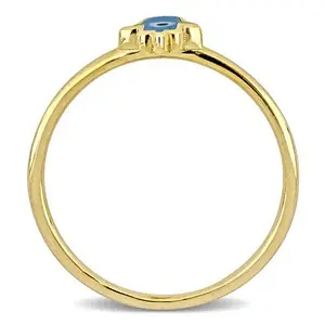 JULIANNA B. Hamsa Ring In 14k Yellow Gold With Enamel Detailing