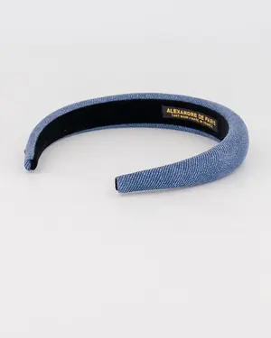 Alexandre De Paris Aurore Boreales Washed Leather Headband - Light Blue