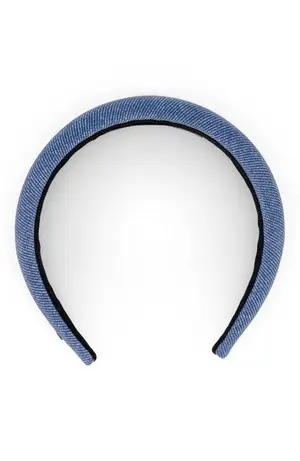 Alexandre De Paris Aurore Boreales Washed Leather Headband - Light Blue