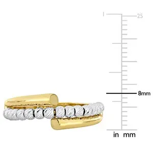 JULIANNA B. 14k Two-tone Gold Beaded Crossover Ring