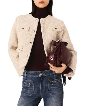 Maje Short Boucle Tweed Jacket