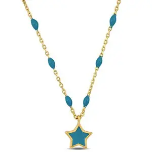 JULIANNA B. Enamel Star Station Necklace - Blue