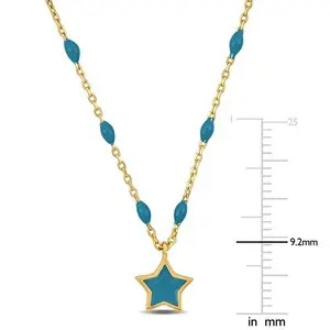 JULIANNA B. Enamel Star Station Necklace - Blue