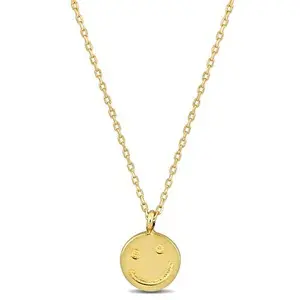 JULIANNA B. 14k Yellow Gold Charm Pendant Necklace - Smiley Face