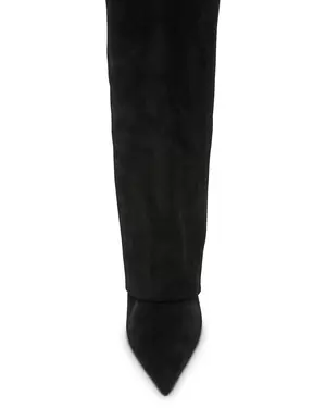 Steve Madden Luca Suede Tall Boots - Black Suede