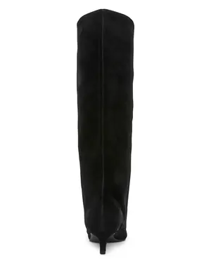 Steve Madden Luca Suede Tall Boots - Black Suede