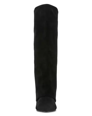 Steve Madden Luca Suede Tall Boots - Black Suede