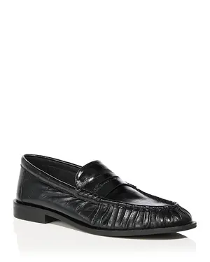 Aqua Hanah Loafer Flats - Black