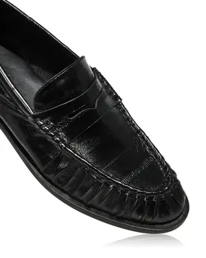 Aqua Hanah Loafer Flats - Black