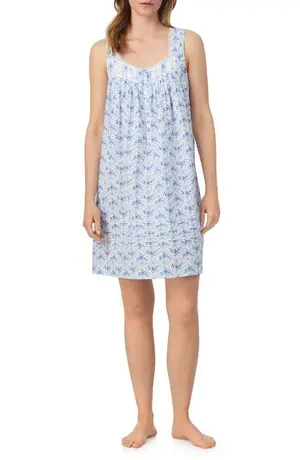 Eileen West Short Cotton Chemise - Ribbon Print